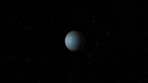 Cgi Composite Zooming Planet Uranus Half Stock Footage Video (100% ...