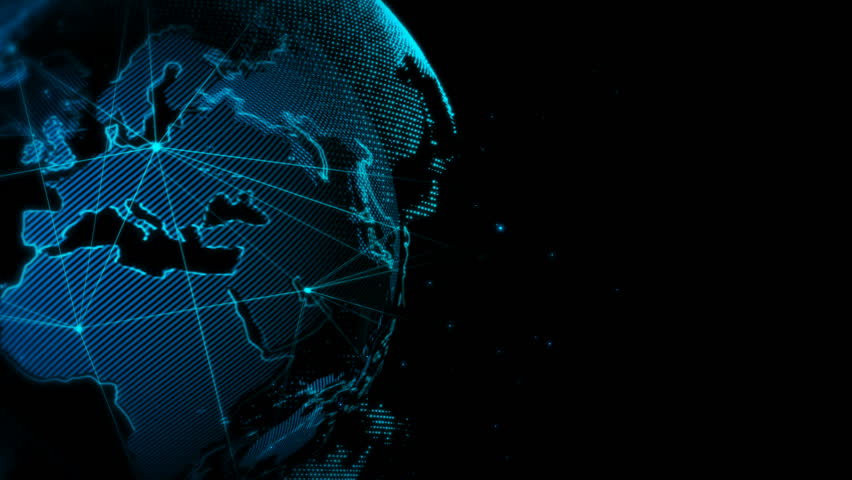 global cyber technology concept networking background Stock Footage ...