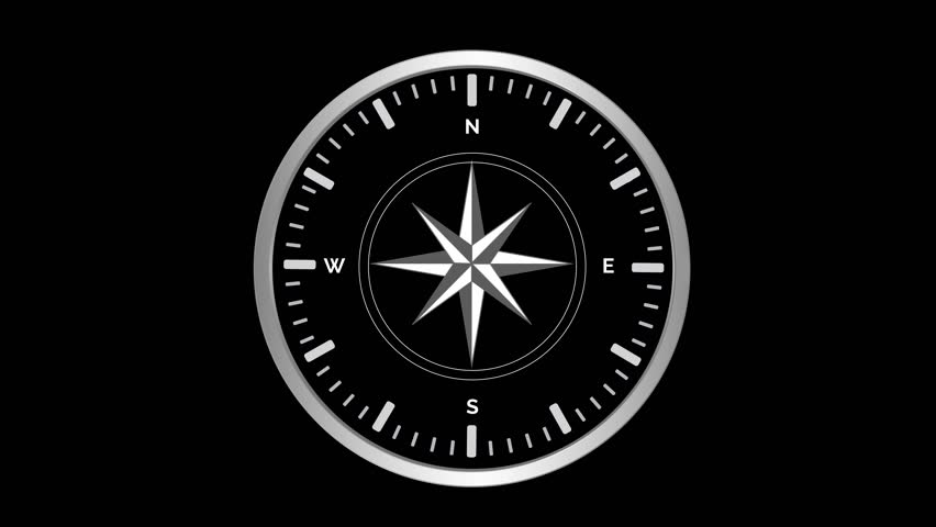 rotating compass loop animation alpha channel Stock Footage Video (100% ...