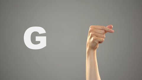 Letter G Sign Language Hand On Stock Footage Video (100% Royalty-free ...