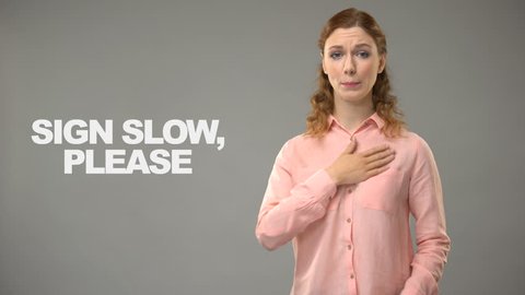Woman Asking Sign Slow Please Asl Stock Footage Video (100% Royalty ...