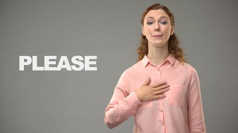 Woman Saying Please Sign Language Text Stock Footage Video (100% ...