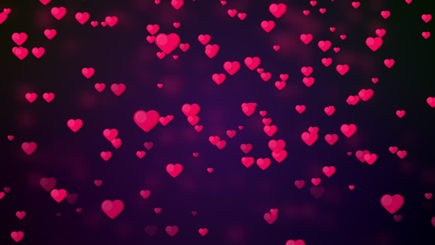red abstract hearts rising falling love Stock Footage Video (100% ...
