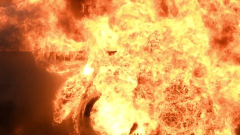 Big Real Fire Gas Oil Explosion Stock Footage Video (100% Royalty-free ...