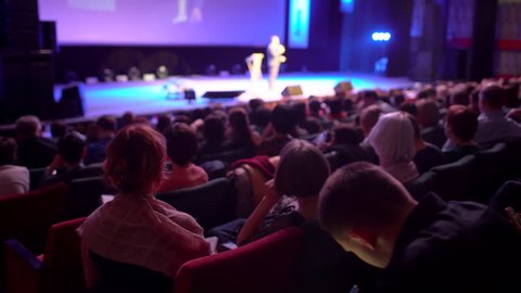 seminar audience stage business people conference Stock Footage Video ...