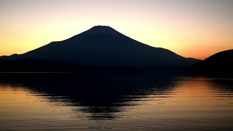 Diamond Fuji Lake Yamanakako Long Shot Stock Footage Video (100% ...