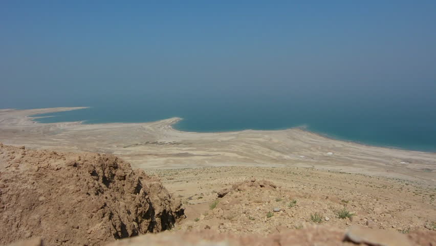 aerial landscape view dead sea coastline Stock Footage Video (100% ...