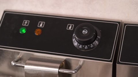 Working Deep Fryer Chef Controlling Frying Stock Footage Video (100% ...