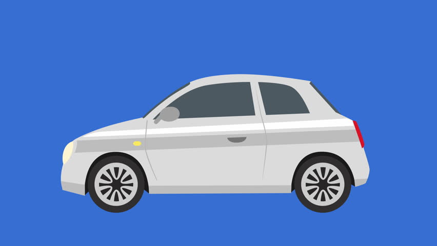 cartoon isolated white car flat animation: วิดีโอสต็อก (ปลอดค่า ...