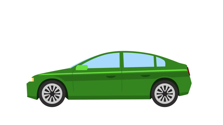 cartoon isolated green car flat animation Stock Footage Video (100% ...