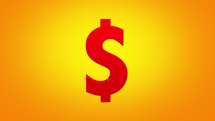 Dollar Sign Animated On Orange Stock Footage Video (100% Royalty-free ...