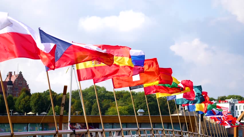 Flags of Many Nations Waving Stock Footage Video (100% Royalty-free ...