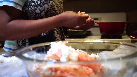Woman Removing Cooked Crab Meat Shell Stock Footage Video (100% Royalty ...