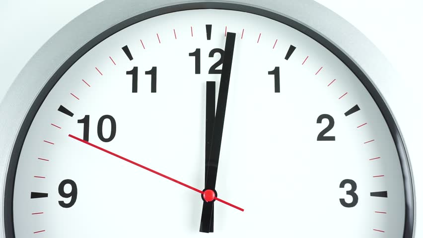 beginning time 12 pm clock hands Stock Footage Video (100% Royalty-free ...