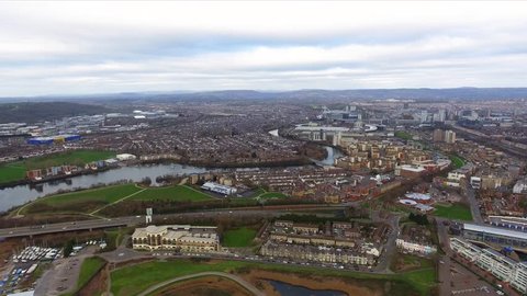 Aerial View Cardiff Bay Capital Wales Stock Footage Video (100% Royalty ...