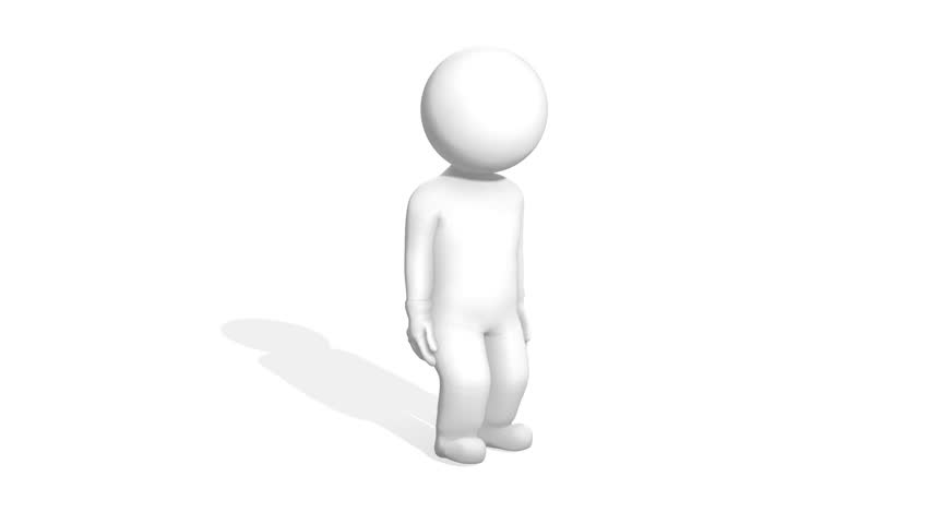 man kneeling praying 3d animation white Stock Footage Video (100% ...