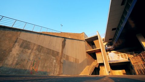 modern container handler carrying large red Stock Footage Video (100% ...