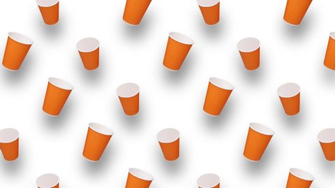 Paper Cups 4k Abstract Animation Background Stock Footage Video (100% ...