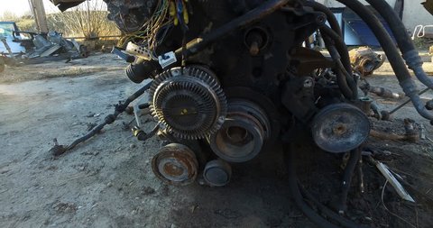 Car Destroyed Busted Engine Abandoned Car Stock Photo 1622453458 ...