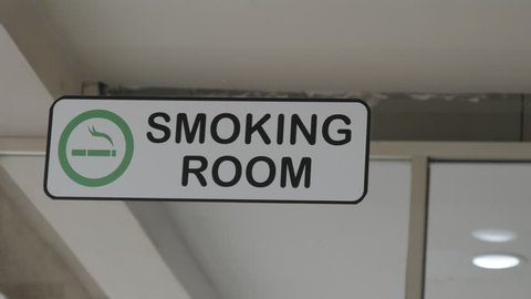 Smoking Room Area Sign Syamsudin Noor Stock Footage Video (100% Royalty ...