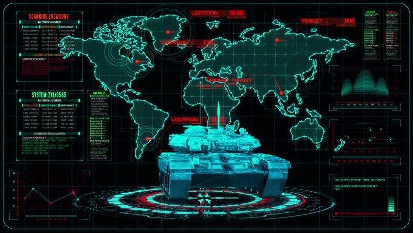 3d blue red tank hud interface Stock Footage Video (100% Royalty-free ...