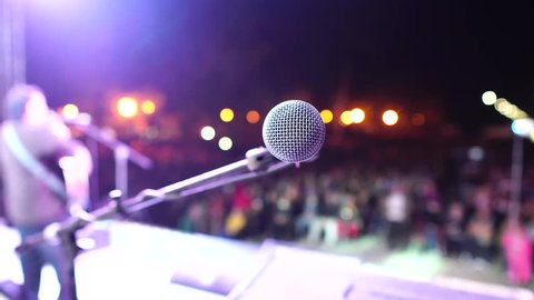 Microphone Concert Stage Stock Footage Video (100% Royalty-free ...