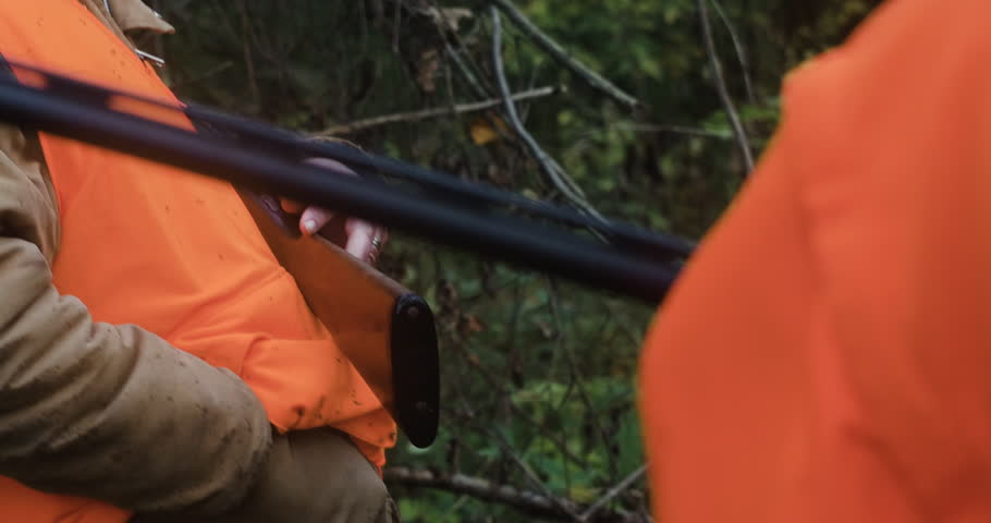 Two Hunters Wearing Blaze Orange Stock Footage Video (100% Royalty-free ...
