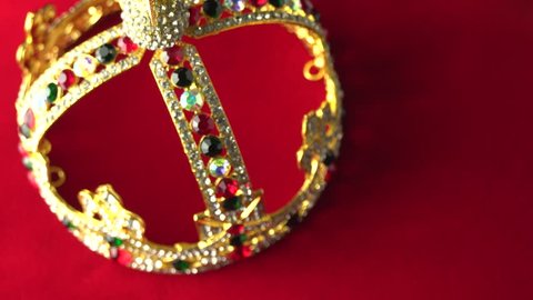 Gold Crown Luxury Color Jewels Diamonds Stock Footage Video (100% ...