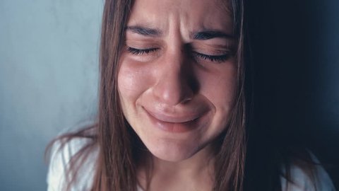 Beautiful Woman Cry Face Young Woman Stock Footage Video (100% Royalty ...