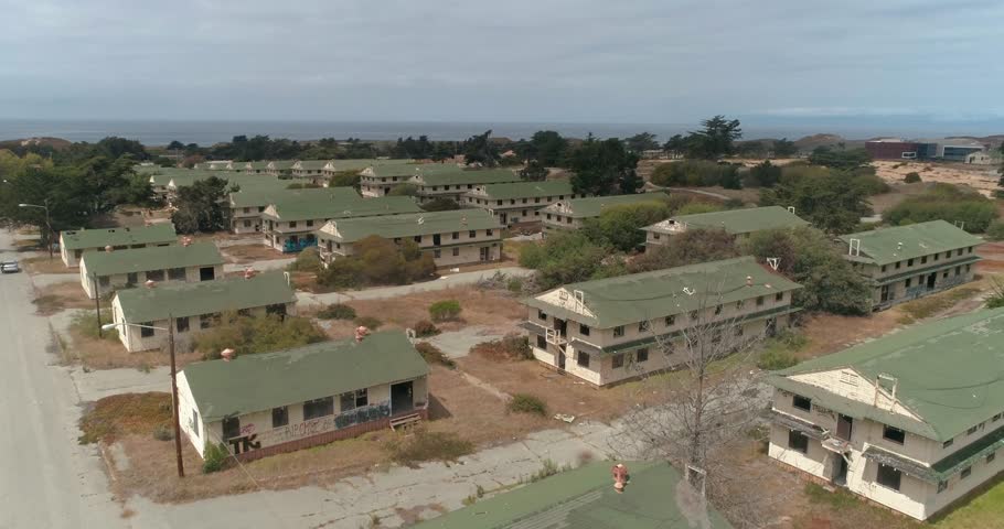 aerial shot abandoned military base barracks Stock Footage Video (100% ...