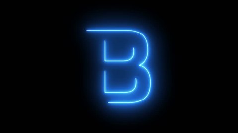 Energy Neon Blue Alphabet Letter B Stock Footage Video (100% Royalty ...