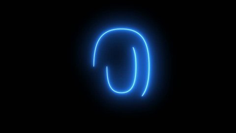 Energy Neon Blue Number Zero 0 Stock Footage Video (100% Royalty-free ...