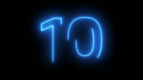 Blue Neon Light 60 Seconds Countdown Stock Footage Video 100 Royalty