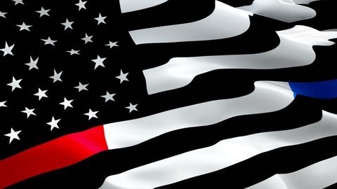 First Responder Flag Wave Loop Waving Stock Footage Video (100% Royalty ...