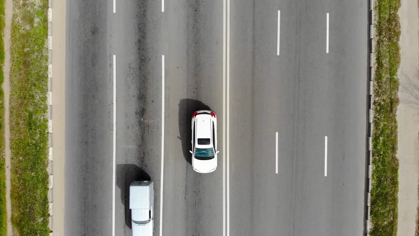 Motorway, Top View, Aerial Stock Footage Video (100% Royalty-free ...