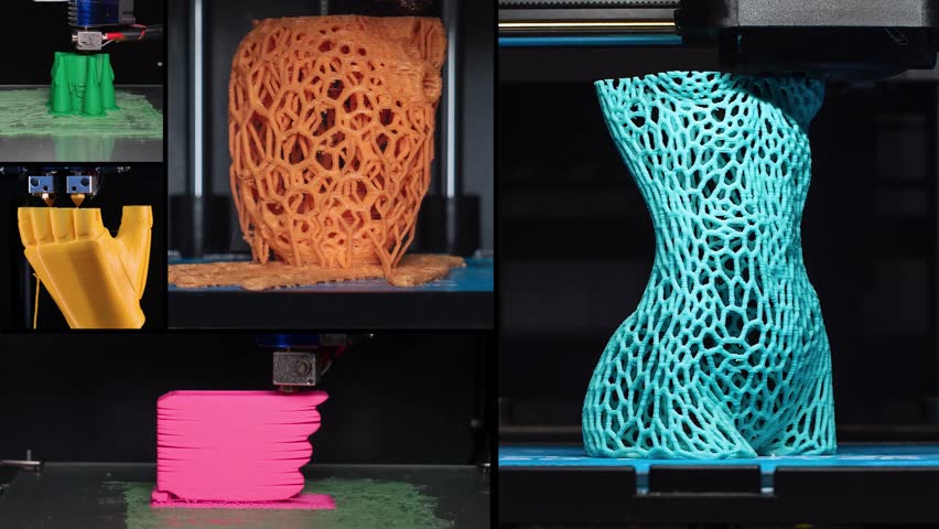 3d Printing Various Models, View Stock Footage Video (100% Royalty-free ...
