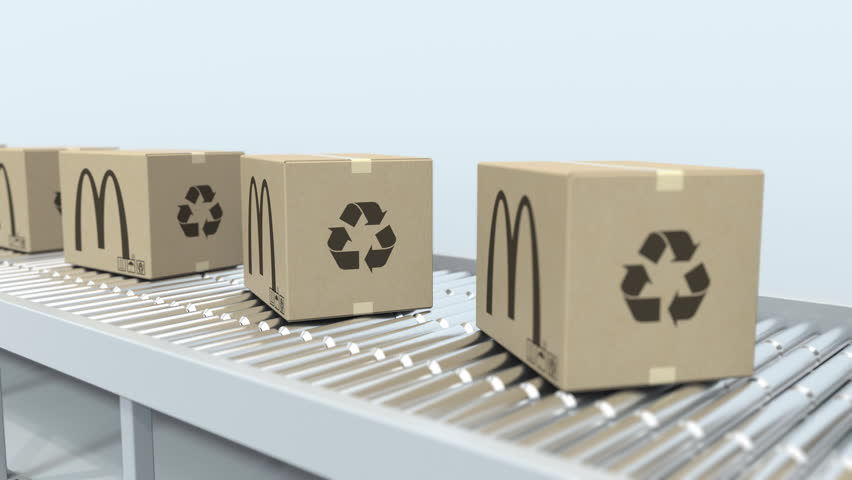 Cartons with Mcdonalds Logo Move Stock Footage Video (100% Royalty-free ...