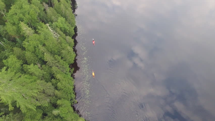 Rowing a Canoe down the scenic river image - Free stock photo - Public ...