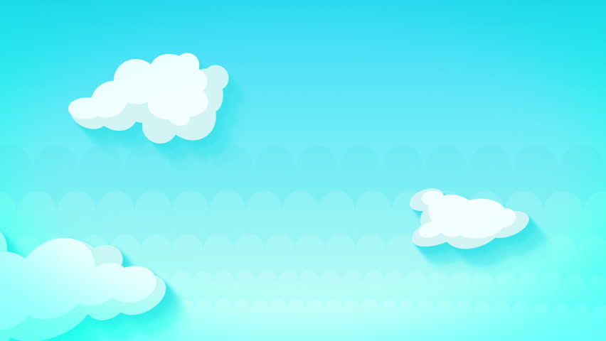 Cartoon Seamless Loop Clouds Animation Horizontal Stock Footage Video ...