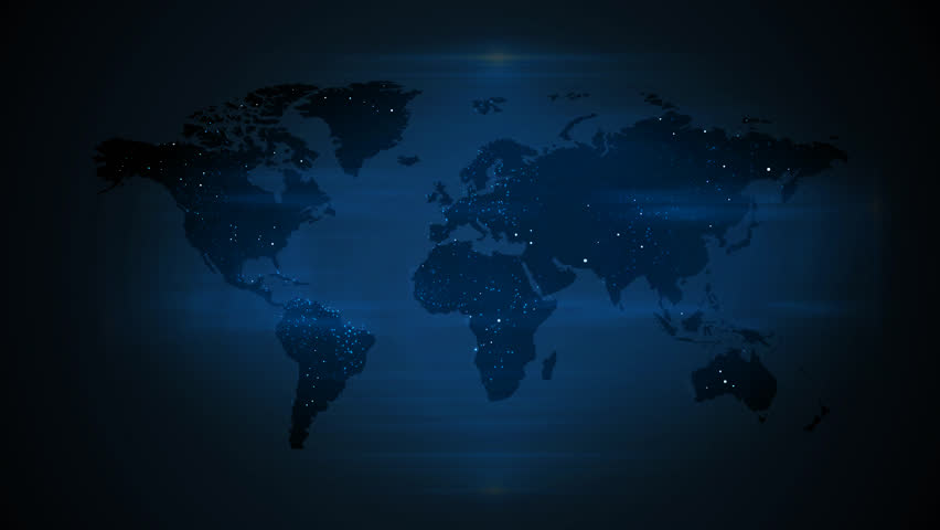 Blue Global World Map of Stock Footage Video (100% Royalty-free ...