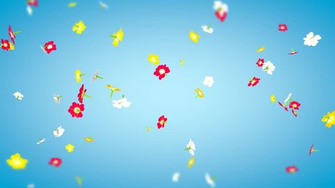Animation Falling Flowers Realistic 3d Rendering Stock Footage Video ...