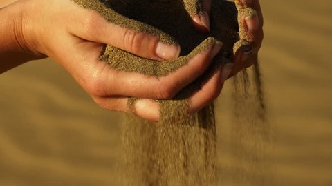 Closeup Shot Sand Falling Out Hand Stock Footage Video (100% Royalty ...