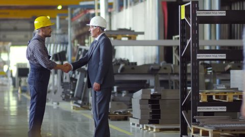 Two Experienced Workers Supervising Manufacture Metallic Stock Photo ...