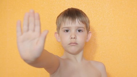 Little Boy Makes Gesture His Hand Stock Footage Video (100% Royalty ...