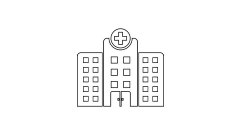 Grey Vector Icon Hospital Building Isolated Stock Vector (Royalty Free ...