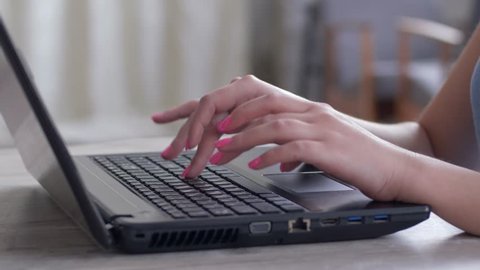 Woman Freelancer Working On Laptop Homeoffice Stock Footage Video (100% ...