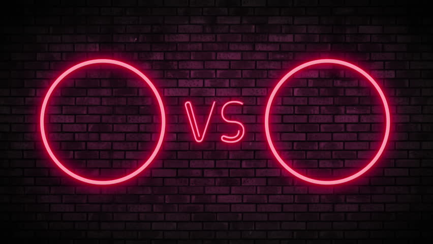 versus screen neon style blinking futuristic Stock Footage Video (100% ...
