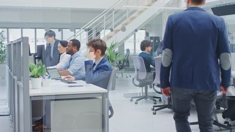 Timelapse Working Day Big Corporate Office Stock Footage Video (100% ...