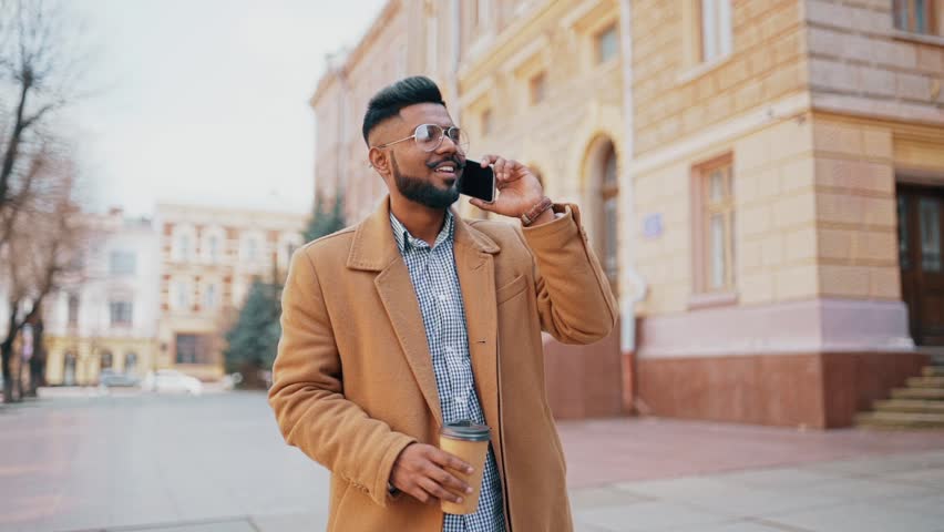 young indian business man talking on Stock Footage Video (100% Royalty ...