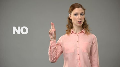 Lady Saying No Sign Language Text Stock Footage Video (100% Royalty ...